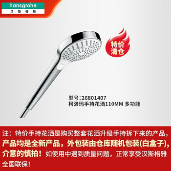 汉斯格雅（Hansgrohe） 【特价手持】手持花洒喷头多功能出水家用浴室淋浴花洒节水型9L 26801407【图片 价格 品牌 报价】-京东