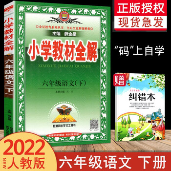 2022春 薛金星教材全解六年级下册语文全解配人教版学习工具书小学教材全解