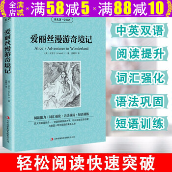 读名著学英语 中英文对照双语版英文版原版世界经典名著 爱丽丝漫游奇境记
