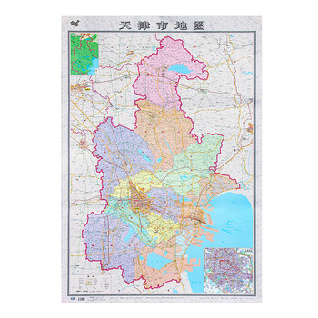 天津市地图2022年新版挂图贴图 天津政区交通线路铁路高速机场旅游景点地图 大比例高清彩印约1.1×0.8米 哑光覆膜防水 【贴图】无挂杆