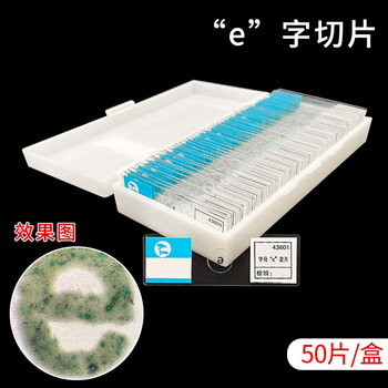 生物切片永久装片人血涂片人体四大组织字母e上字初高中神经装片 “e”字切片50片