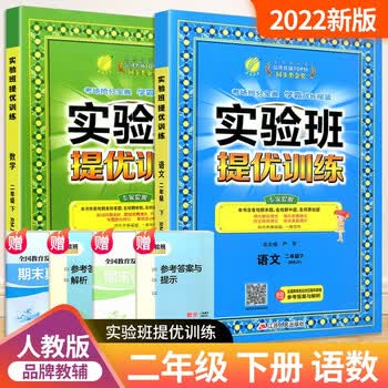 实验班二年级上册下册语文数学人教版北师大版提优训练小学生同步训练题教材单元配套练习册课时作业本 2年级下册 语文人教+数学人教