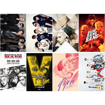 bigbang海报 2021全新权志龙崔胜贤太阳大成写真壁纸墙贴8张 A款 海报43X29cm 一套8张