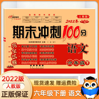 2022新版期末冲刺100分六年级下册语文RJ配套部编人教版同步练习与测试小学6年级教辅资料卷子