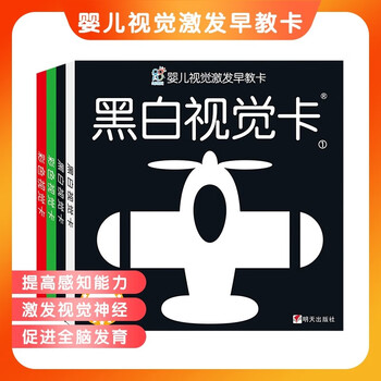 黑白卡婴儿视觉激发早教卡·新生儿逗趣版（套装全4盒）宝宝视觉追视彩色小卡·海润阳光