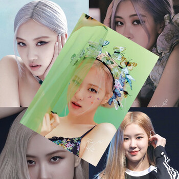 blackpink金智秀金智妮动漫周边袋装签名海报8张高清挂画墙贴 朴彩英海报(照片随机)