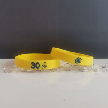 库里新logo手环同款篮球30号新款运动男限量版情侣款手链夜光硅胶 新款【黄色】两条装