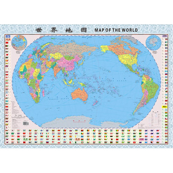 2022年家用贴墙纸质地图折叠图 1.06米*0.76米 世界地图