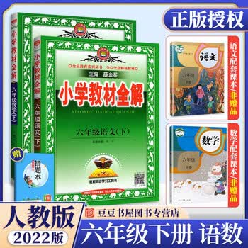 可选】薛金星小学教材全解六年级上下册全套教材解读课本同步教辅资料 下册语文数学全套2本人教版