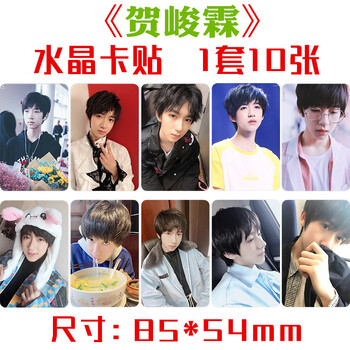 时代少年团水晶卡贴刘耀文张真源丁程鑫宋亚轩马嘉祺周边不干胶 贺峻霖水晶卡贴(10张)