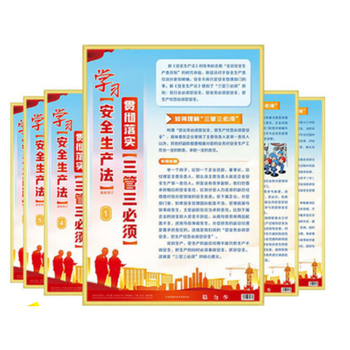 2022年全国安全生产月 学习新安全生产法贯彻落实三管三必须宣教挂图6张