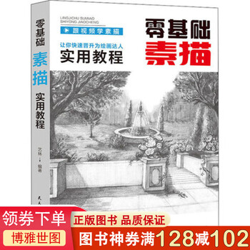 零基础素描实用教程 民主与建设出版社 跟视频学素描让你快速晋升为绘画达人实用教程教材零基础素描书籍