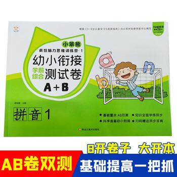小笨熊 幼小衔接测试卷 大开本 3-6岁 拼音1 脑力训练幼升小学前测试卷幼儿园大班练习册(中国环境标志产品 绿色印刷)