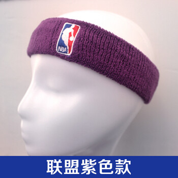 篮球头带nba吸汗詹姆斯科比欧文忍者儿童库里艾弗森运动头巾发带 联盟紫