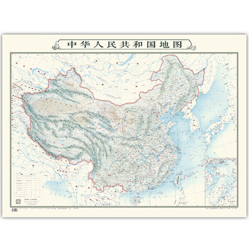 水墨版中国世界地图墙贴图1.1*0.8米家居地图泼墨山水画风格创意地图中式设计山水笔墨亦图彩印筒装双面覆膜防水地图贴图1087mm*812mm （水墨版）中华人民共和国地图
