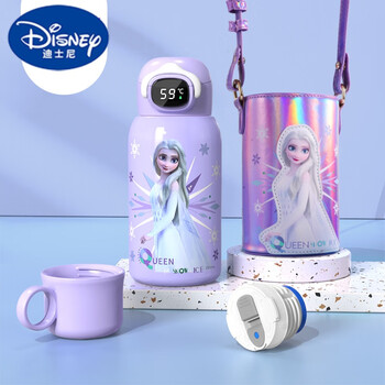 迪士尼（Disney）智能儿童保温杯女孩男童带吸管小学生上学水杯316宝宝 紫冰雪630ML【双盖+智能显温+3D【图片 价格 品牌 报价】-京东