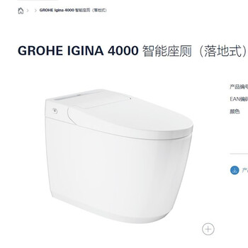 高仪（GROHE）智能马桶坐便器 原装一体即热式落地马桶 艾吉娜坐厕39932SH0 39933SH0【图片 价格 品牌 报价】-京东