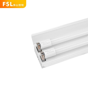 【FSL佛山照明双管带罩支架】佛山照明（FSL）T8双管带罩支架全套含光源LED双管带罩支架0.9米+2支14W灯管 中性光4000K【行情 报价 价格 评测】-京东