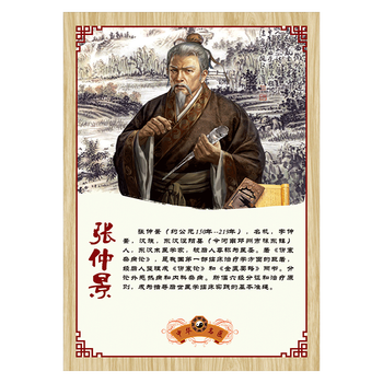 中医文化宣传画海报古代中华十大名医名师相肖像头像画像挂图墙贴画覆膜贴纸WSA WSA59-02 张仲景 80*60厘米 覆膜防水PP贴纸