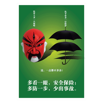 2022年安全生产月宣传画海报挂图展板企业文化安全文化宣传栏墙贴画NAH NAH03 多看一眼 100*70厘米 覆膜防水PP贴纸