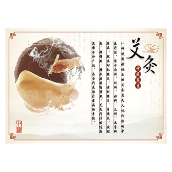 中医文化宣传画挂图海报针灸推拿足疗展板宣传栏横版墙贴画覆膜防水贴纸WSA75 WSA75-01 艾灸宣传画 100*70厘米 覆膜防水PP贴纸