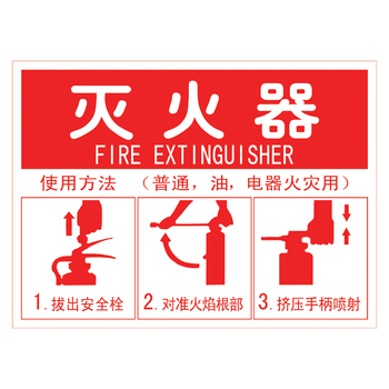 定制订做消防器材标志标识牌标贴灭火器使用标示贴提示牌TEP TEP50 灭火器标识 20*15厘米 覆膜防水PP贴纸