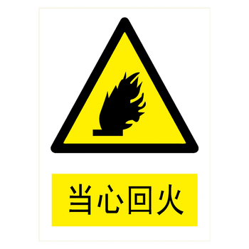 定制安全标识牌警示警告标示贴纸提示牌标志牌小心当心标示牌TBP TBP73  当心回火 20*15厘米 覆膜防水PP贴纸