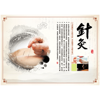 中医文化宣传画挂图海报针灸推拿足疗展板宣传栏横版墙贴画覆膜防水贴纸WSA75 WSA75-02 针灸宣传画 80*60厘米 覆膜防水PP贴纸
