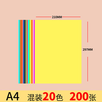 彩色折纸手工幼儿园儿童小学生千纸鹤玫瑰花专用纸多种颜色套餐diy材料正方形a4卡纸彩纸女孩宝宝纸飞机大全 【新款20色】A4折纸200张（20色）