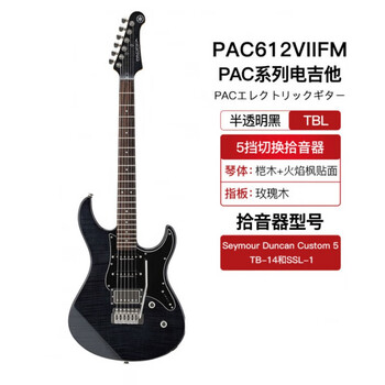 雅马哈电吉他PAC611 PAC612 初学进阶进口单摇高端版 PAC612VIIFM-TBL半透明黑【图片 价格 品牌 报价】-京东