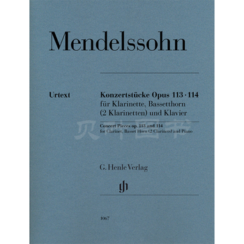 门德尔松 协奏曲作品集 Mendelssohn Konzertstucke亨乐原版进口
