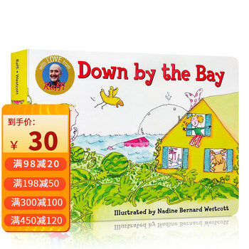 英文原版绘本 Down by the Bay 纸板书 送音频 音乐家拉斐的唱读