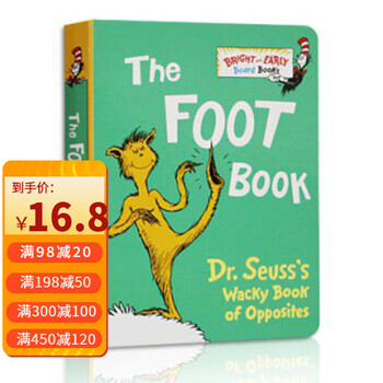 预售英文原版 The Foot Book Dr. Seuss 苏斯博士纸板书 廖彩杏推荐 低幼适龄版