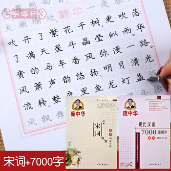 庞中华字帖楷书字帖7000常用字字帖现代汉语7000通用字钢笔临摹练字帖楷书入门学生女生钢笔楷书字帖 两本装