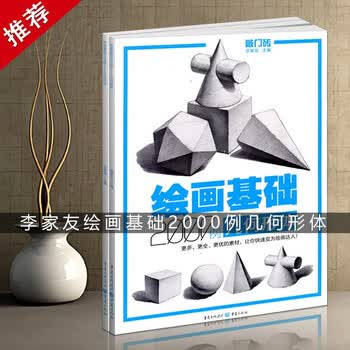 【】绘画基础2000例几何形体 敲门砖素描基础石膏体临摹范画入门自学经典素描几何体美术辅导