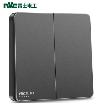 【雷士Q3A221 07】雷士电工（NVC）开关插座 双开双控带荧光大跷板开关暗装86型大面板床头 两位开关 Q3心悦系列星空灰【行情 报价 价格 评测】-京东