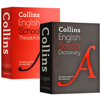 柯林斯学生英语词典 Collins School Dictionary + Collins School Thesaurus 柯林斯学生同义词词典 英文原版字典 参考工具书 进口英语书籍