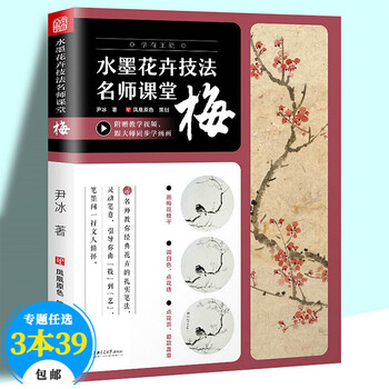 国画 水墨 花卉技法名师课堂基础教程一本通 水墨花卉写生构图技法书籍 梅