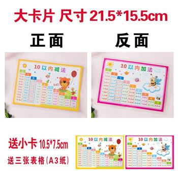 幼儿园数字分解尺抖音10以内加减法卡片儿童宝宝10数字分成20分解与组成算术益智教具纽奇数字分解尺学具神器 10以内加法减法表/封塑卡