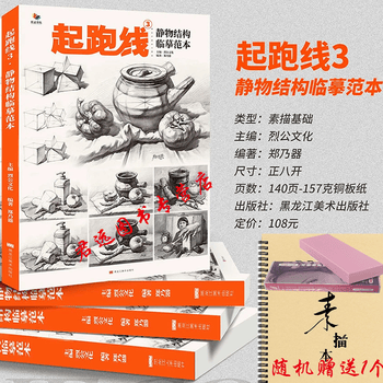 起跑线3静物结构临摹范本 2021烈公文化郑乃器单个组合几何体素描静物结构明暗步骤对照范画美术高考