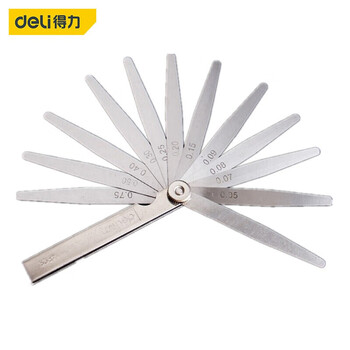 【得力塞尺】得力(deli) 塞尺不锈钢间隙尺高精度规塞规规片套装调气门单片厚度尺塞片 14件塞尺100Lx0.05-1.00mm ...