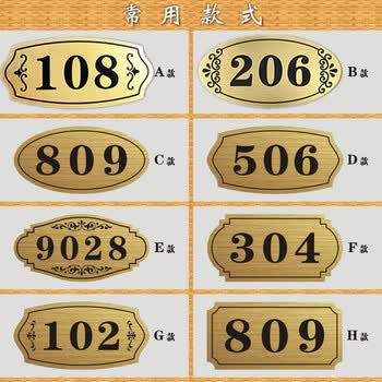 门牌号定制酒店宾馆房号牌标识公司办公科室牌数字号码牌包厢门牌. 16*8cm【正常】