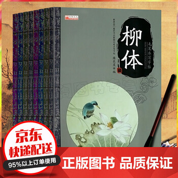 毛笔水写字帖字体练习（全8册） 颜体柳体赵体毛笔字帖 零基础速成书法 赠送1支毛笔