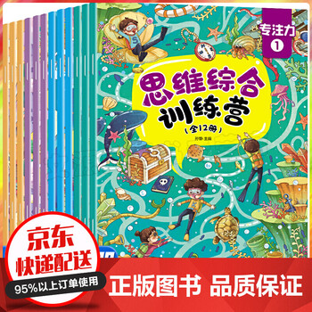 思维综合训练营（套装全12册）找不同迷宫书专注力训练书3-6岁儿童益智注意力观察记忆力智力开发大脑