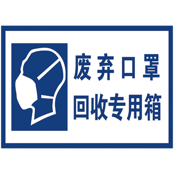 正确丢弃废弃口罩回收专用桶投放点集中处理点宣传画标识标志牌标示贴 WSE45-01 废弃口罩回收专用箱 PP覆膜贴纸 100*70厘米