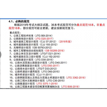 2020年道路工程师专业考试常用重点规范18本