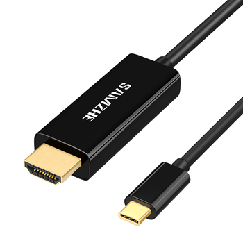 山泽(SAMZHE) Type-C转HDMI转换线 USB-C转HDMI4K高清转接线 2米黑色 苹果Mac扩展坞接显示器 TPC-HD2-融 ...