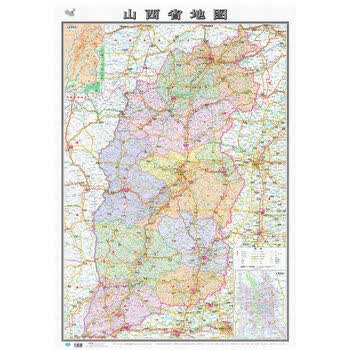 2022新版山西省地图挂图约1.1*0.8米覆膜挂杆贴墙用图家用办公 山西地图贴图（没有挂杆）