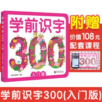 学前识字300 入门版幼小衔接 150张贴纸 有图无图切换手卡  英语词典 音频讲解 注音版 