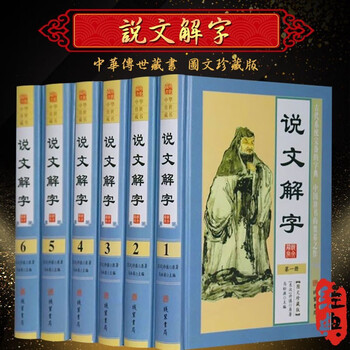 说文解字 （6册精装珍藏版）许慎著注解全译 原文译文按语 部首篆书字注解 精装大字本说文解字注段玉裁注办公室书柜书架装饰摆件阅读图书